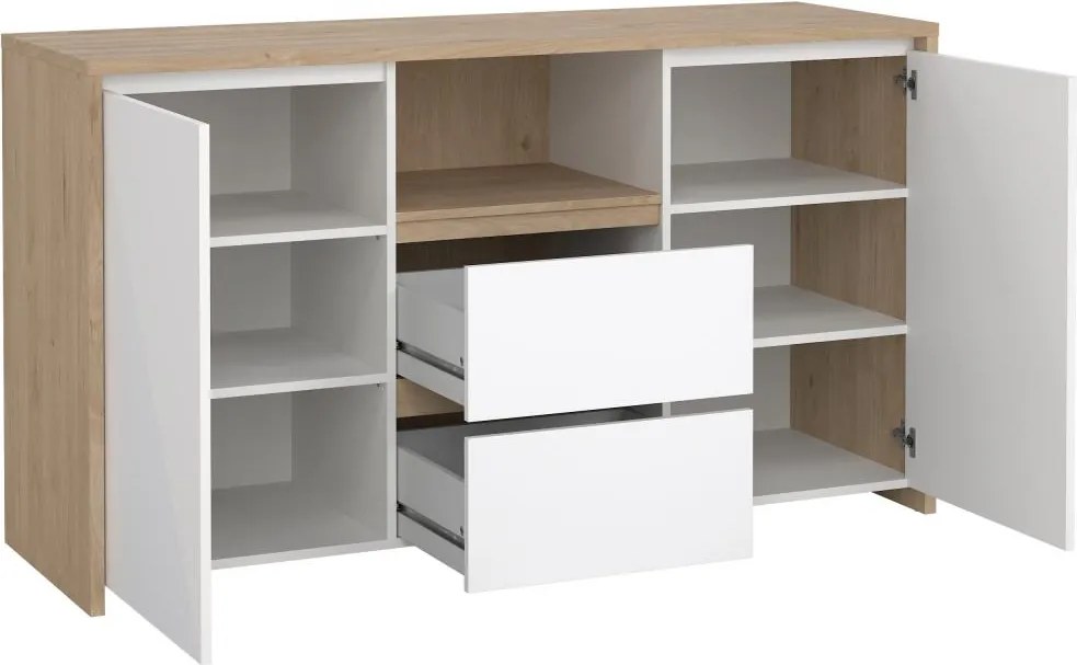 FALCO Komoda Nerea 318 jackson hickory/bílý lesk