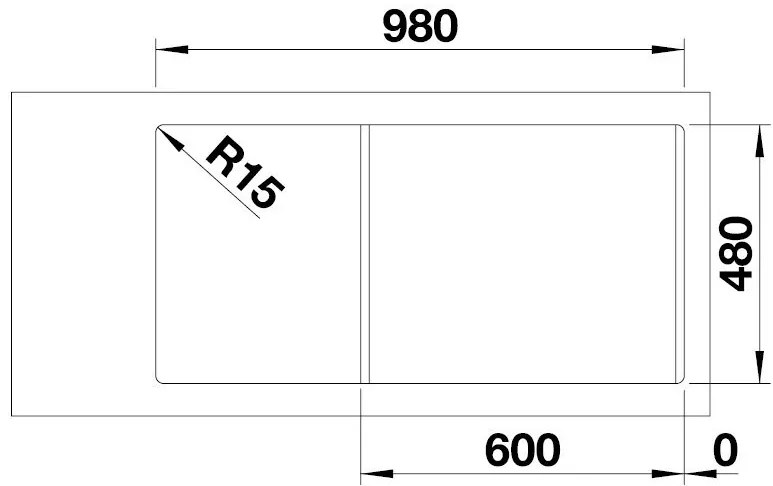 Blanco Legra 6, silgranitový dřez 1000x500 mm, 1,5-komorový, černá matná, 526086