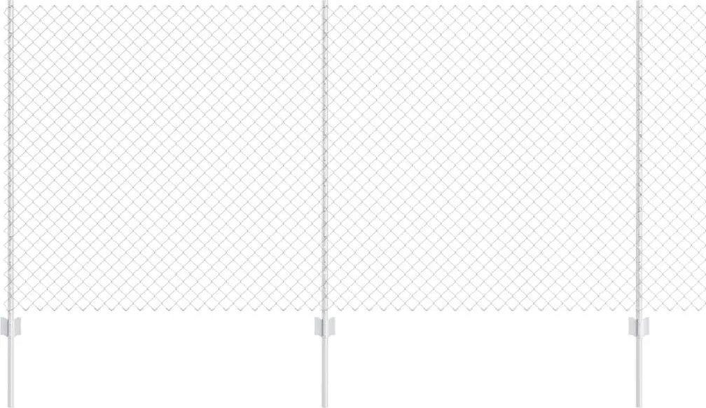 Plot s řetězovým odkazem a sloupkem 10 x 1,2 m Pozinkovaná ocel 3336289