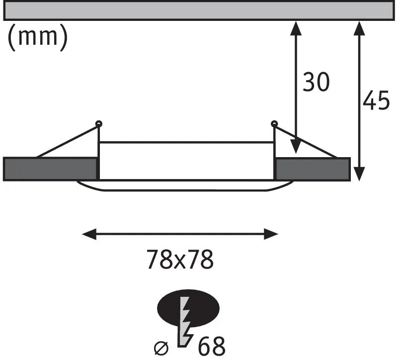 Paulmann 93895 Premium LED Slim Coin, hranatá zápustná bodovka 3x6,8W LED 2700K stmívatelná, broušený hliník, 7,8x7,8cm, IP44