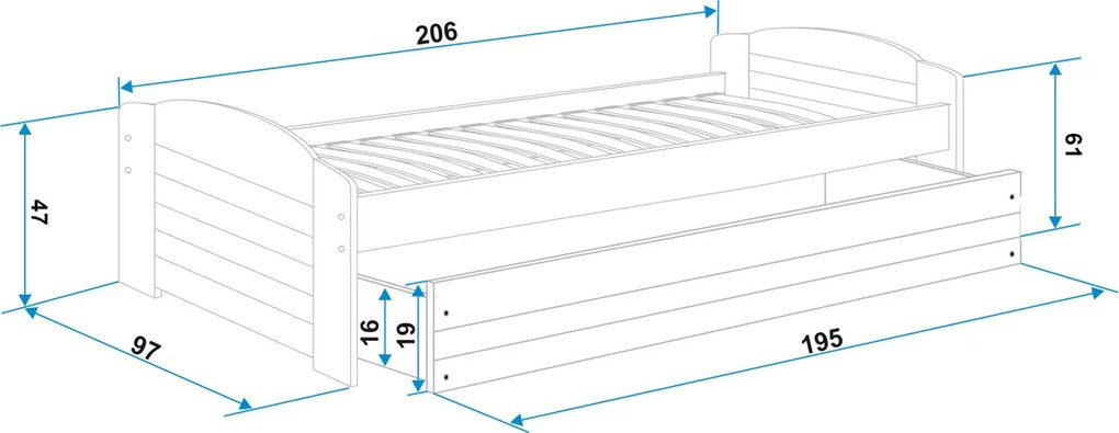 FALCO Postel Lizzie 90x200 bílá