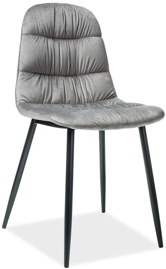 Jídelní židle v šedé barvě na černé kovové konstrukci KN897