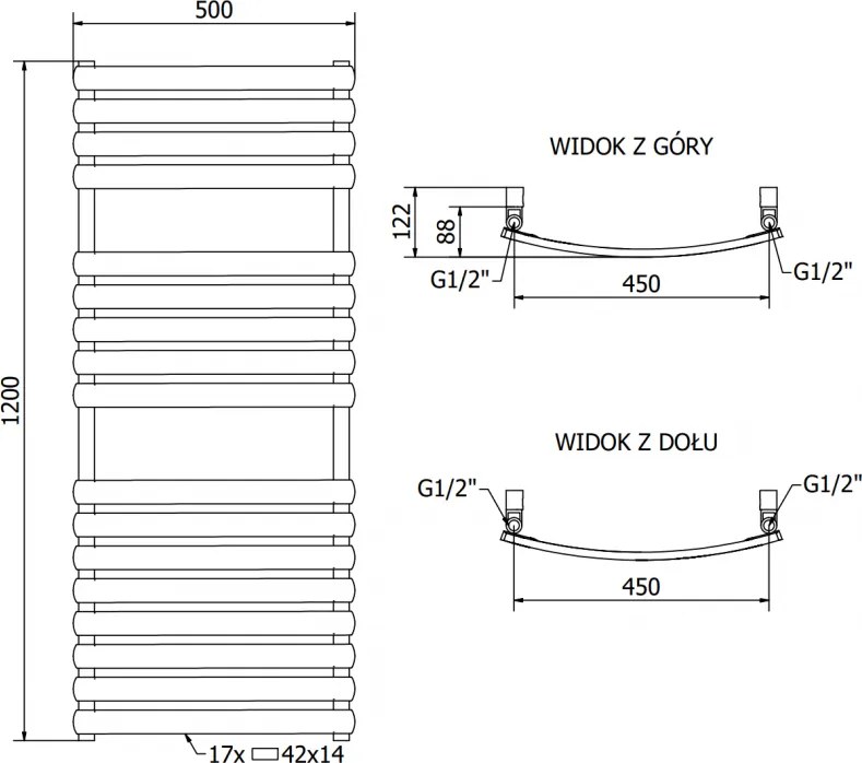 Mexen Bachus, elektrické topné těleso 1200 x 500 mm, 600 W, černá, W109-1200-500-2600-70