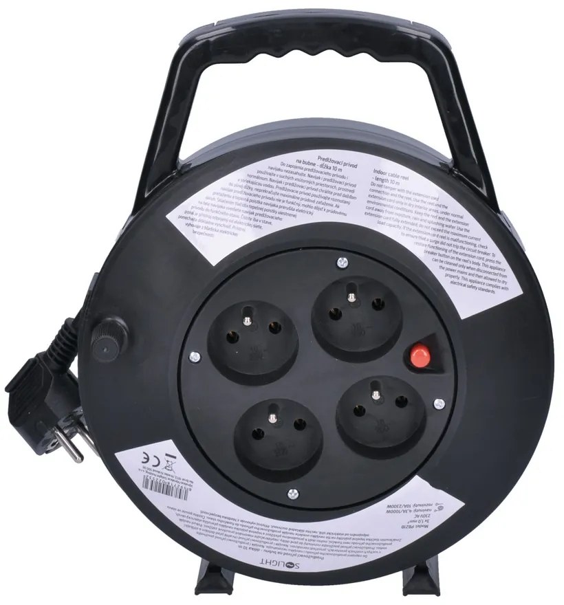 Prodlužovací kabel na bubnu 4Z - 10m, černá