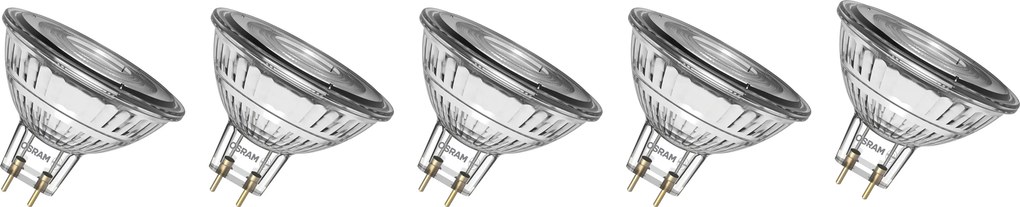 Osram LED žárovka »Base Spot«, 5 kusů (Mr16, Gu5.3, nedimenzovaná, 2700 K, transparentní)