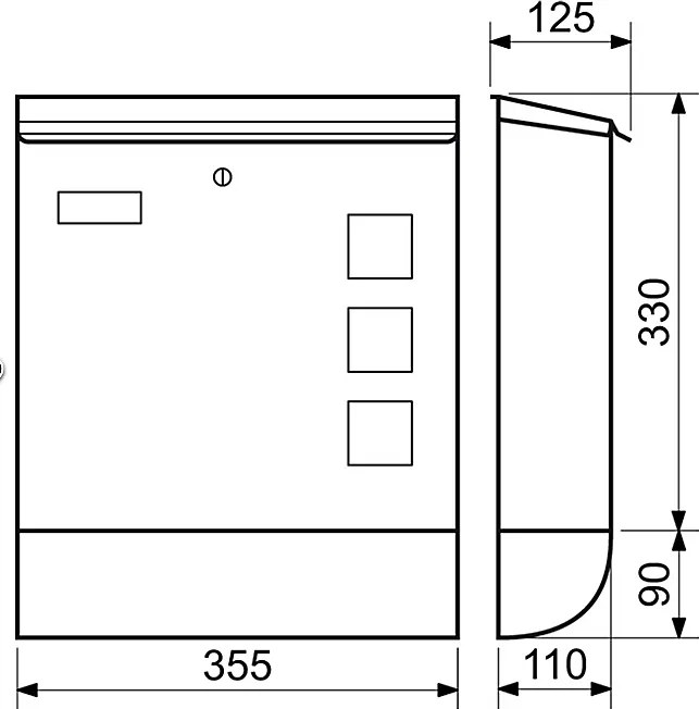 Poštovní schránka RICHTER BK.703.ARG.AM (ANTRACIT), antracit amtná, RICHTER antracit matná