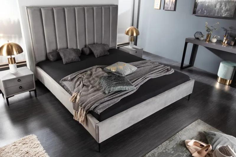 Cosmopolite postel 180x200cm sametová stříbrošedá / 40559