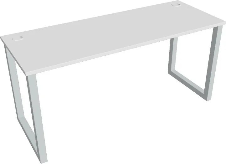 Kancelářský pracovní stůl Hobis UEO 1600, bílá RAL 9016, deskabuk