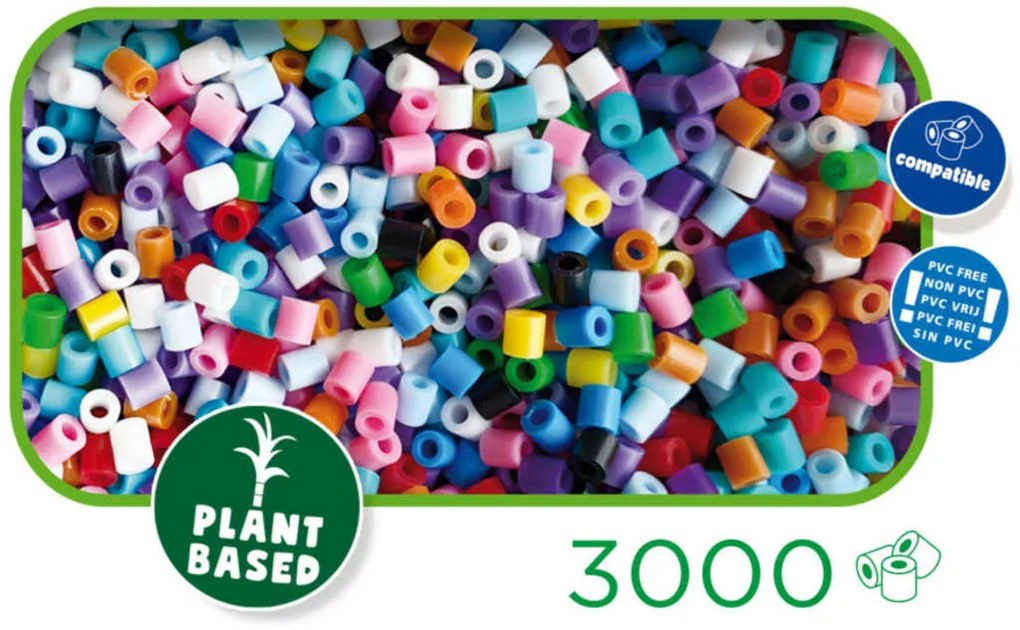SES CREATIVE Zažehlovací korálky Green Beedz set 3000ks barevný mix Eco 04604