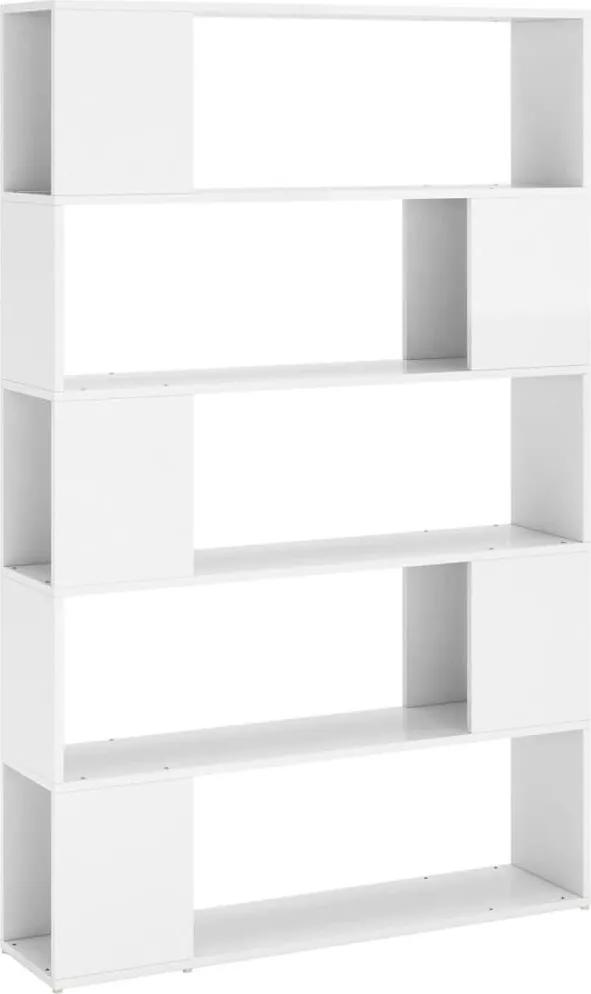 vidaXL Knihovna/dělicí stěna bílá s vysokým leskem kompozitní dřevo [809203]