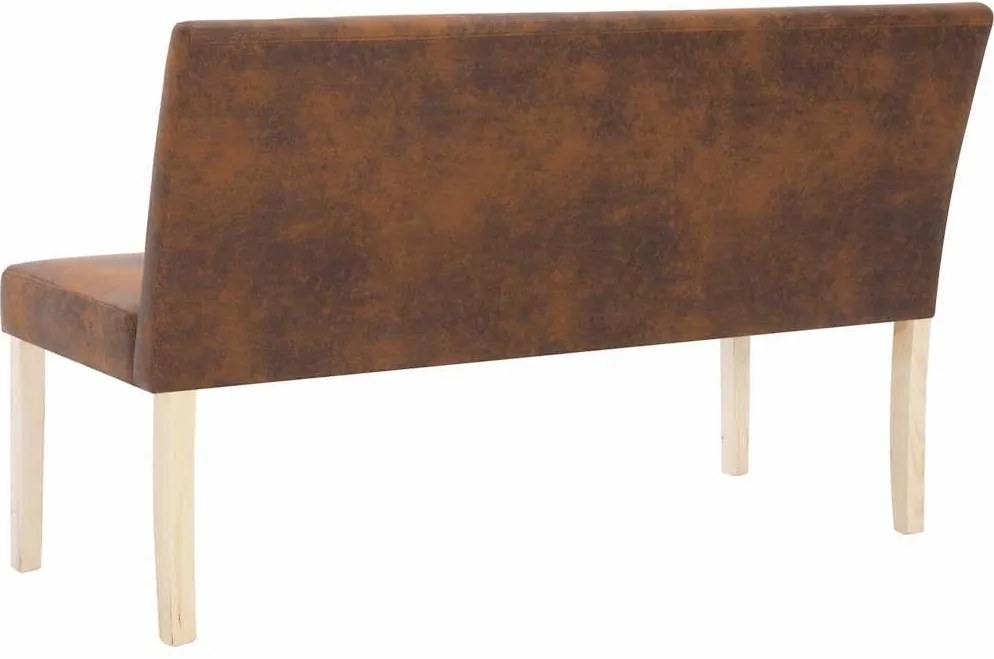 Lavice 139,5 cm hnědá umělá semišová kůže 281333