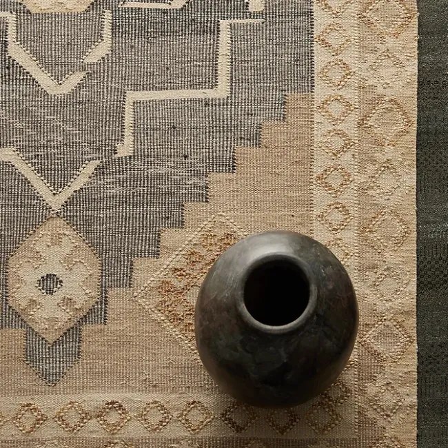 Diamond Carpets India, Ručně vázaný kusový koberec Heriz Wood DE 2005 Grey Mix, 160x230, béžová, chodba / předsíň