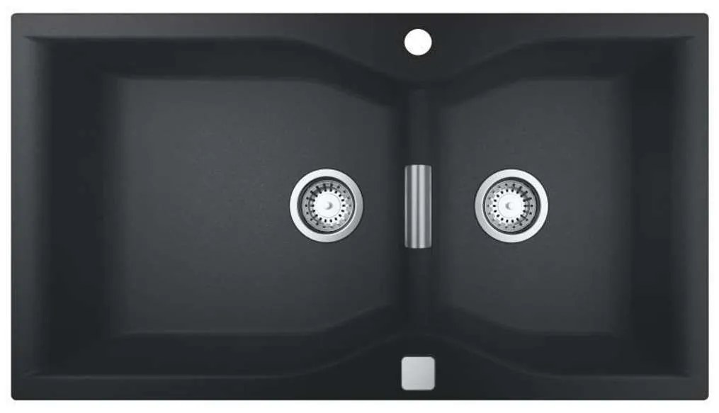 Grohe - Kompozitní dřez K700 s odtokem, 90x50 cm, granitová černá 31658AP0