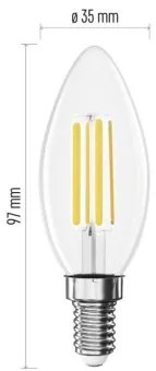 Emos lighting LED žárovka Filament svíčka / E14 / 5,9 W (60 W) / 806 lm / teplá bílá 1525731250