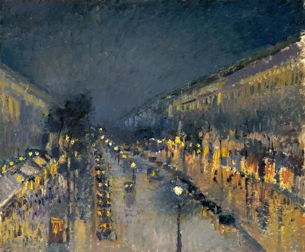 Pissarro, Camille - Obrazová reprodukce The Boulevard Montmartre at Night, 1897, (40 x 35 cm)