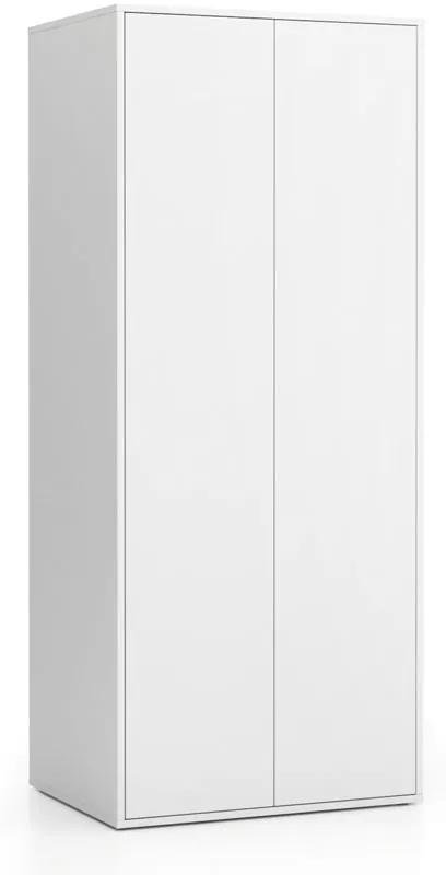 PLAN Kancelářská policová skříň s dveřmi LAYERS, 800 x 600 x 1905 mm, bílá
