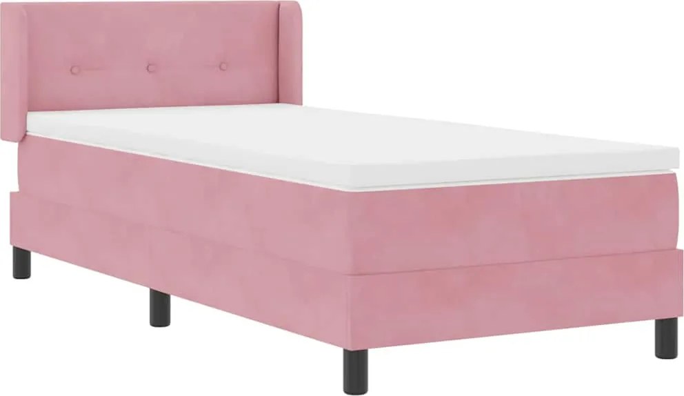 Postel s boxspringem s čelo Růžová 200 x 80 cm samet 3341443