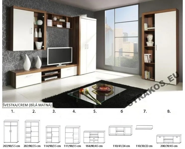 Obývací stěna STRAKOŠ S-01 crem