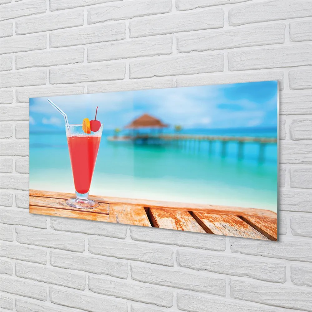 akrylový obraz Koktejl u moře 125x50 cm