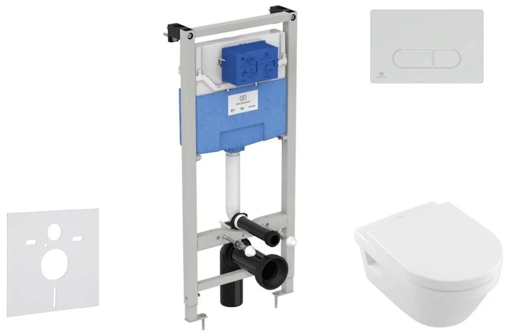Ideal Standard ProSys - Set předstěnové instalace, klozetu a sedátka Architectura, tlačítka Oleas M1, DirectFlush, SoftClose, CeramicPlus, bílá ProSys120M SP46