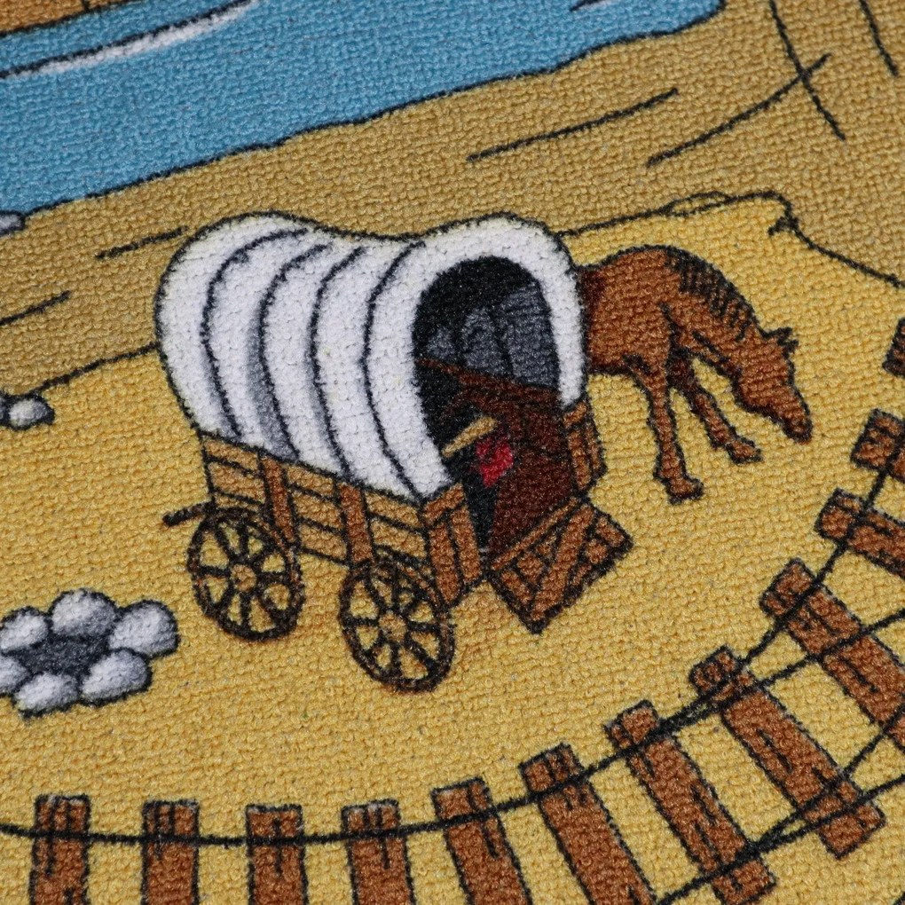 AladinWorld Expres, Dětský kusový koberec Western, 100x400, vícebarevná, dětský pokoj
