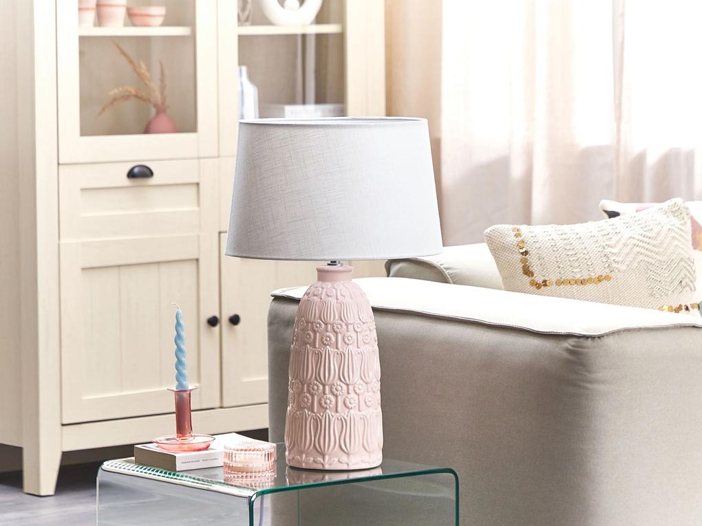 Keramická stolní lampa růžová ZARIMA Beliani