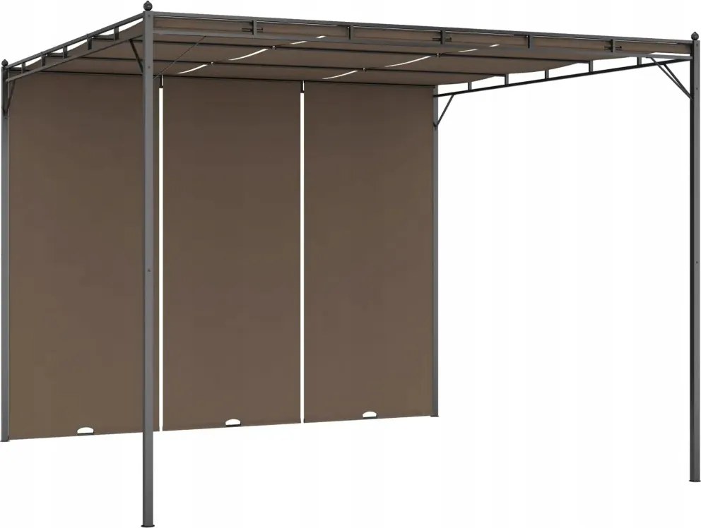 vidaXL Zahradní altán se závěsem, 3 x 3 x 2,25 m, barva taupe