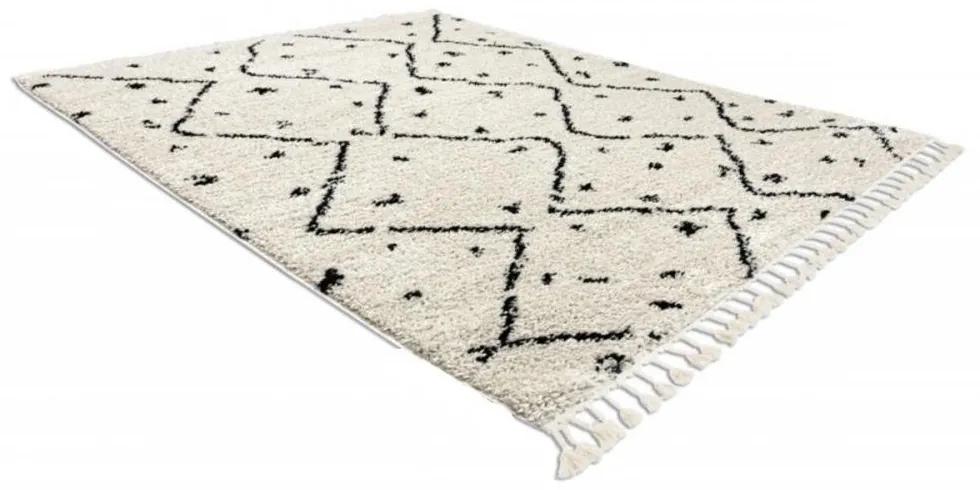 Kusový koberec Shaggy Tetuan krémový 60x300cm