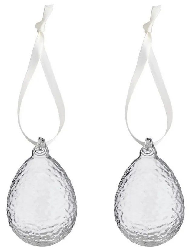 Skleněná velikonoční vajíčka Gry Clear - set 2 ks COOEE Design