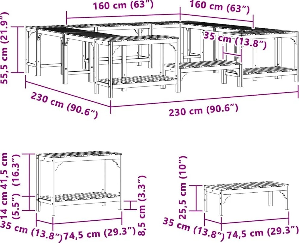 vidaXL Obložení vířivky Hnědá 230 x 230 cm Masivní akátové dřevo [3334764]