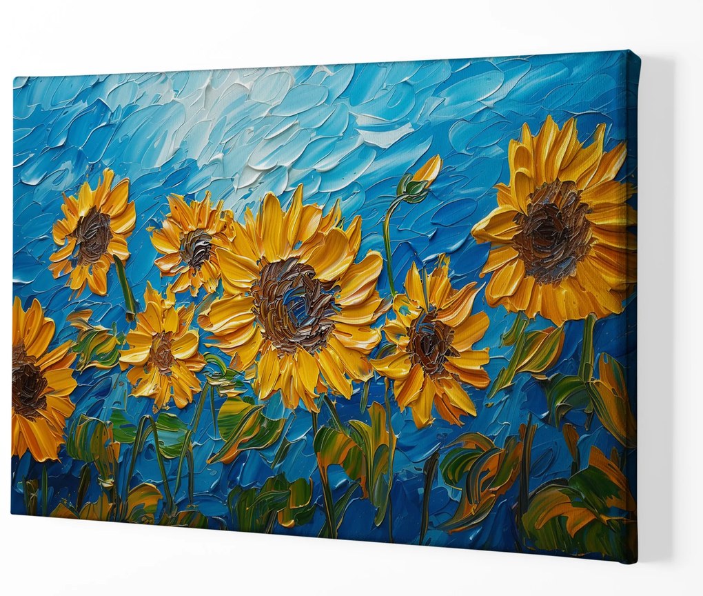 Obraz na plátně - Nebeské slunečnice FeelHappy.cz Velikost obrazu: 40 x 30 cm