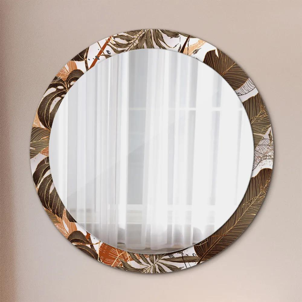 Kulaté dekorativní zrcadlo Palmové listy fi 90 cm