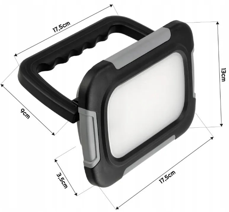 BERGE LED reflektor aku - přenositelný - 10W - 700lm