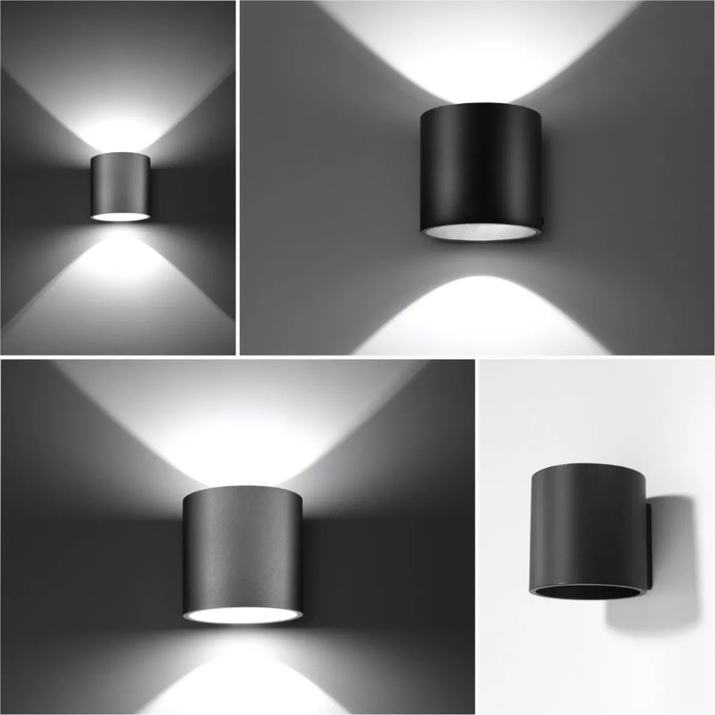 Sollux Lighting Nástěnné svítidlo ORBIS 1 černé