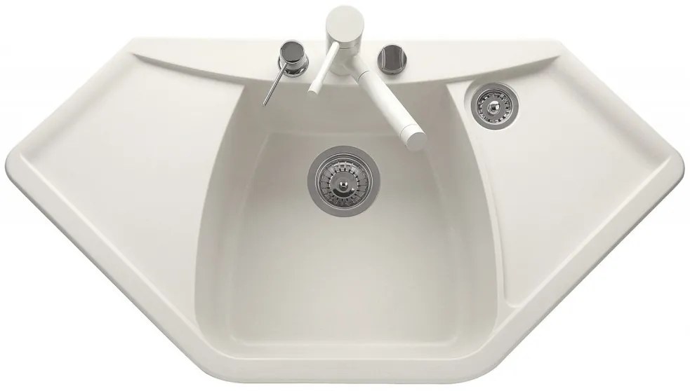 Sinks Sinks NAIKY 980 Milk + Sinks CAPRI 4 S - 28 Milk