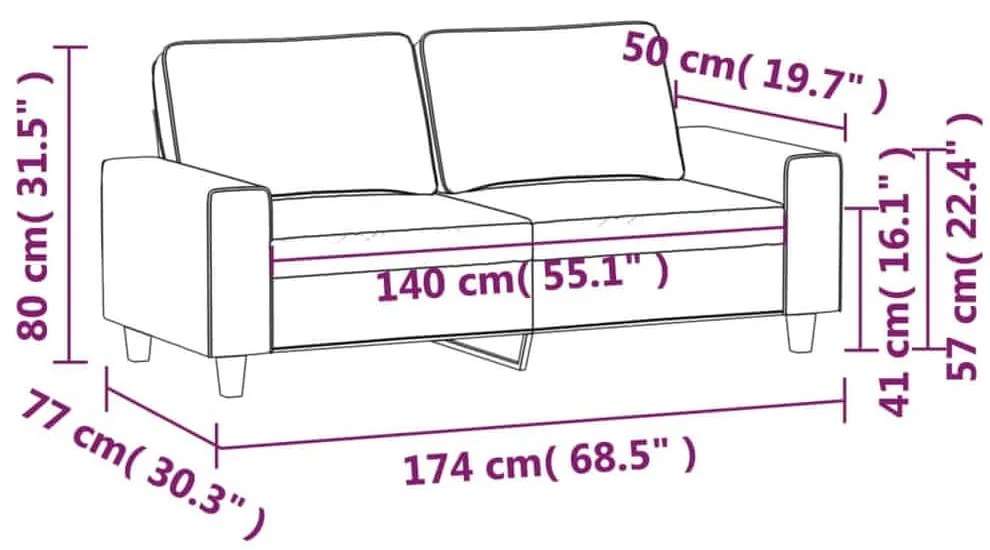 Petromila 2místná pohovka vínová 140 cm textil