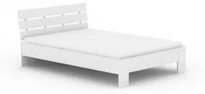 Moderní postel REA Nasťa 140x200cm - bílá, 1. pás čela 17501 - rose, 2. pás čela 1100 - zelená, 3. pás čela v barvě postele