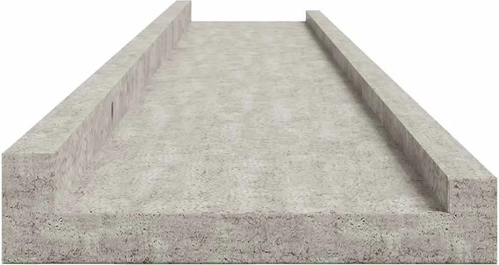 Nástěnné police 2 ks betonově šedé 115 x 9 x 3 cm 326703