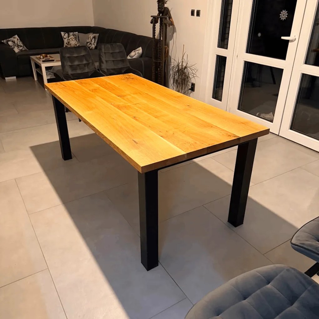 KULHÁNEK Jídelní stůl "Tabi" Velikost desky: 160x80 cm, Odstín podnože: antracit - RAL 7016