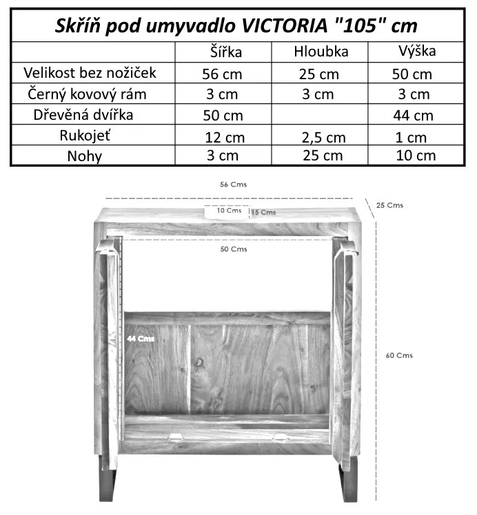 Skříňka pod umyvadlo Victoria divoký dub