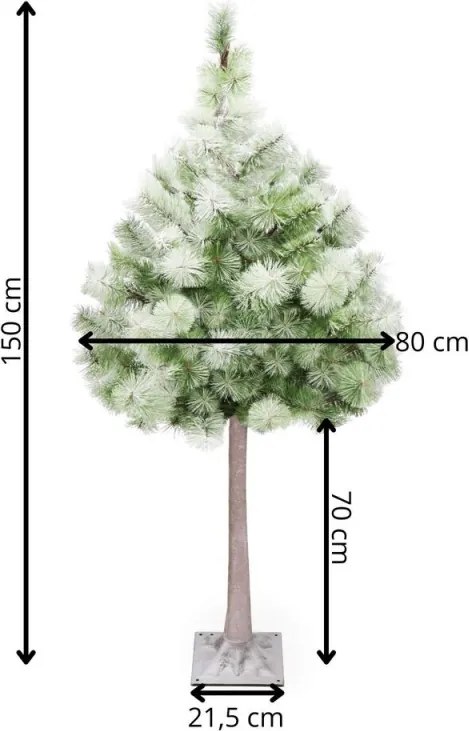 Umělý vánoční LED stromek Borovice - 150cm, 128LED, IP44, teplá bílá