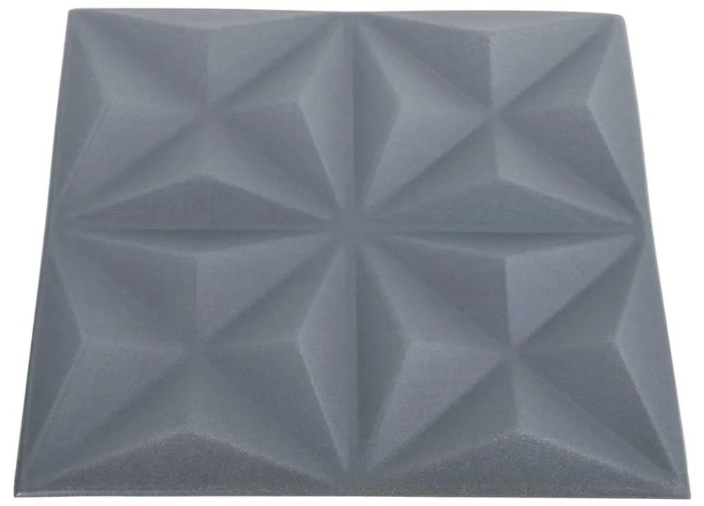 3D nástěnné panely 12 ks 50 x 50 cm origami šedé 3 m² - Default Title