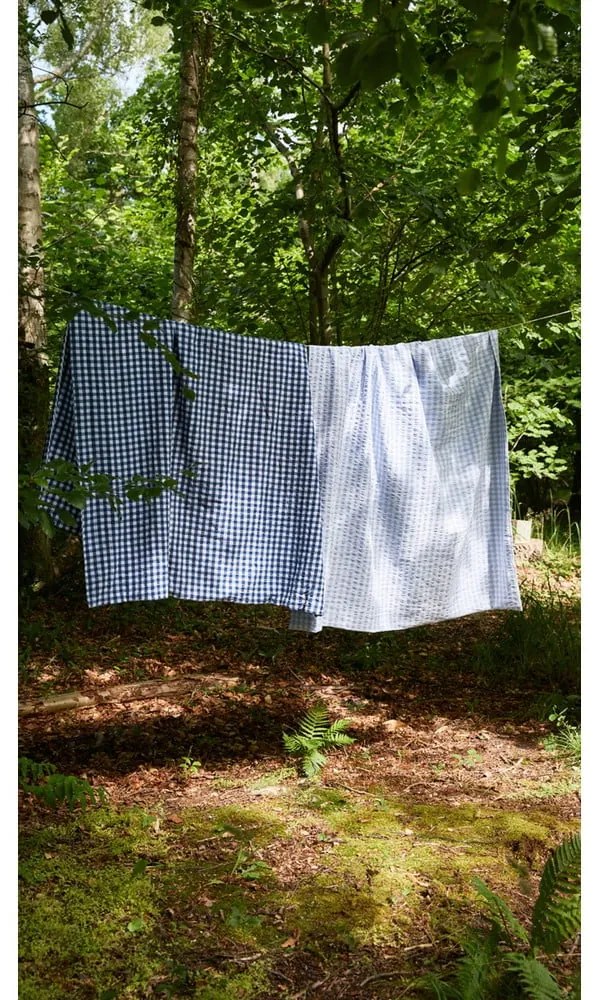 Tmavě modré krepové povlečení na jednolůžko/prodloužené 150x210 cm Bæk&Bølge – JUNA