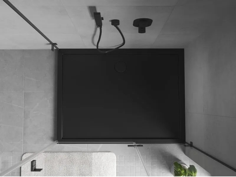 Mexen Flow obdélníková sprchová vanička slim 110 x 100 cm, černý mat - 46R701011