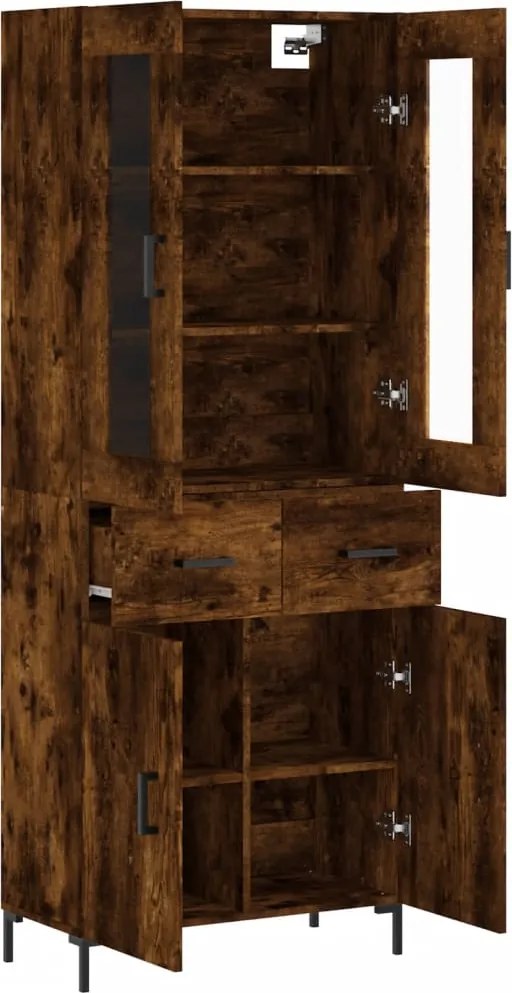 Skříň highboard kouřový dub 69,5 x 34 x 180 cm kompozitní dřevo 3198534