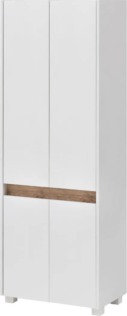 Schildmeyer Vysoká skříň »Cosmo«, moderní bezúchytkové otevírání dveří. (2-dveřová (šířka 57 cm), perleťově bílá)