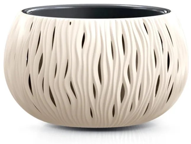 PROSPERPLAST Květináč - SANDY BOWL Průměr: 23,8 cm, Barva: mocca