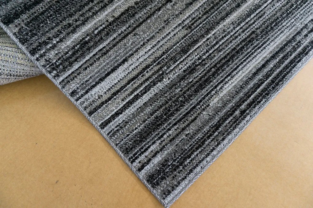 BE Koberec Lagos 1265 GREY - šedý černý obdélníkový Rozměr: 120x180 cm