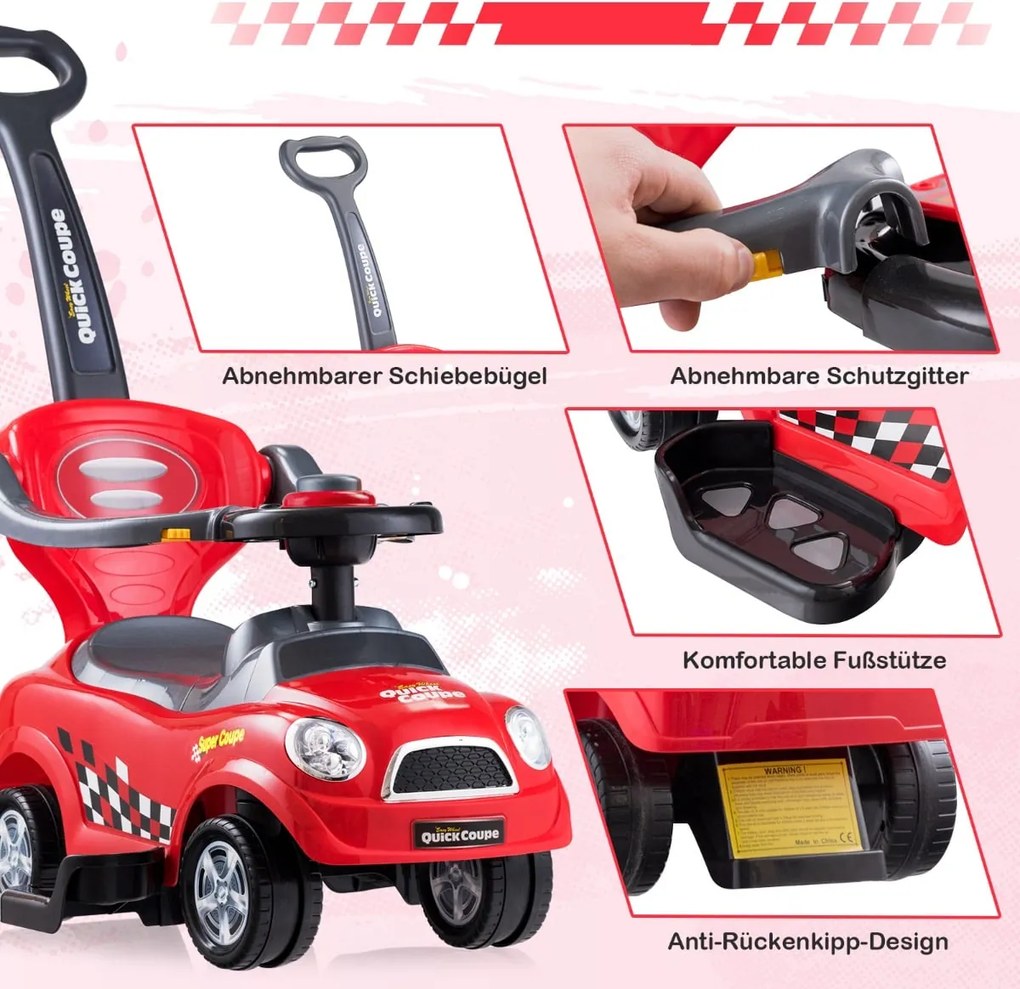 Costway 3 v 1 Push Car s odnímatelnou rukojetí a ochranným krytem