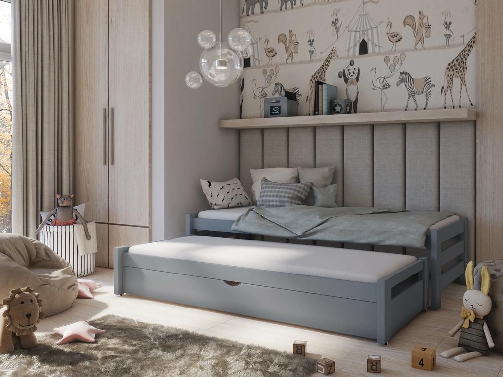 Dětská postel 80 cm ANISSA (s roštem a úl. prostorem) (grafit). 1013002
